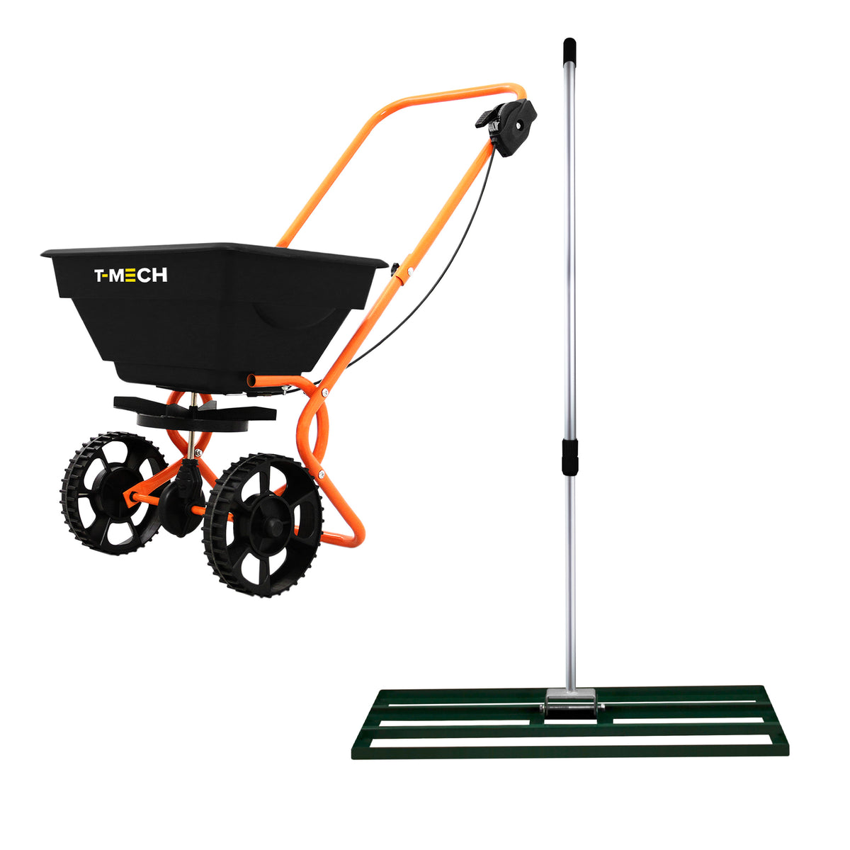 Roterende Strooiwagen & 100 cm Gazon Leveling Hark – Groen – Monster ...